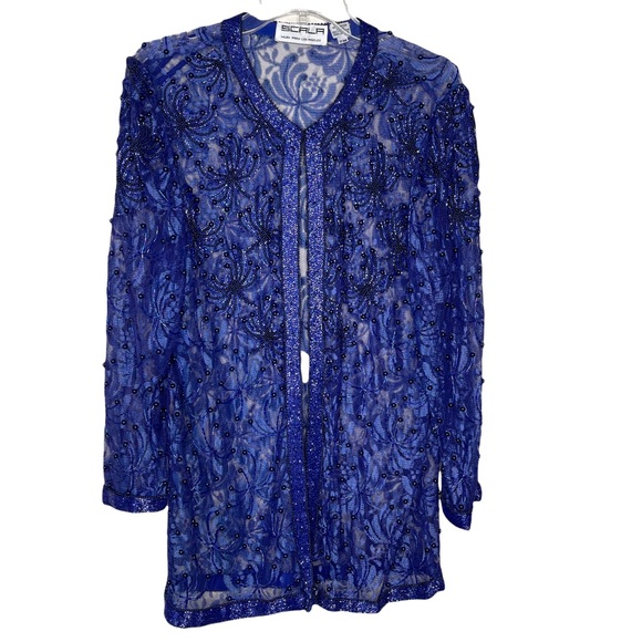 Scala | Sweaters | Scala Beaded Net Cardigan Jacket Wedding Sz Petite ...